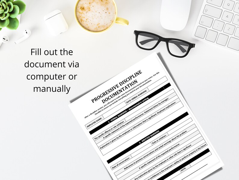 Progressive Discipline Documentation: Employee Write up MS Editable ...