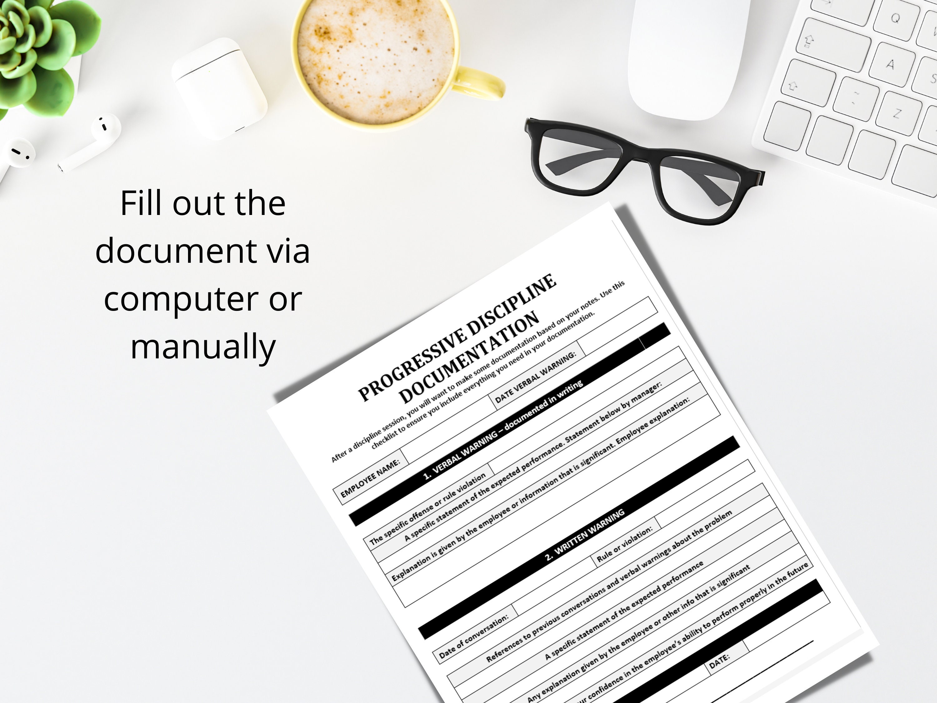 Progressive Discipline Documentation: Employee Write up MS Editable ...
