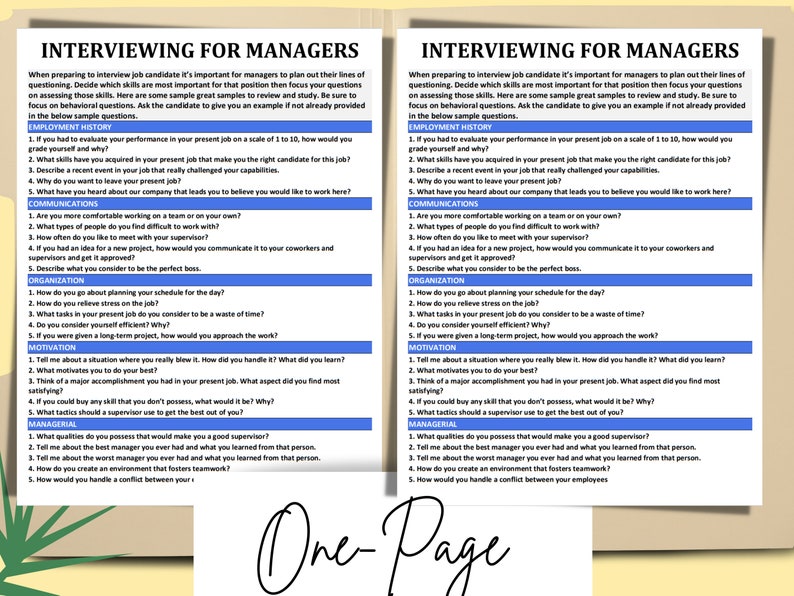 Interviewing for Managers Editable Word Interviewing Form - Etsy