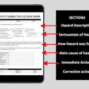 Safety Corrective Action Template: OSHA Compliance (digital Download ...