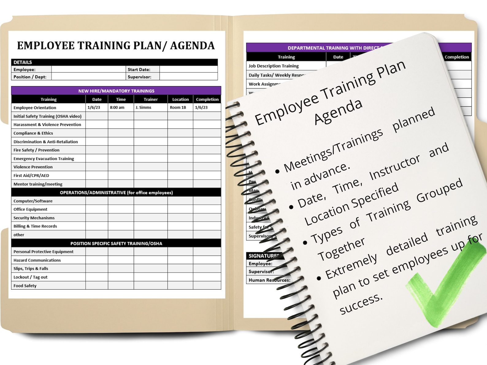 Employee Training Plan Template: HR Onboarding Schedule (digital ...