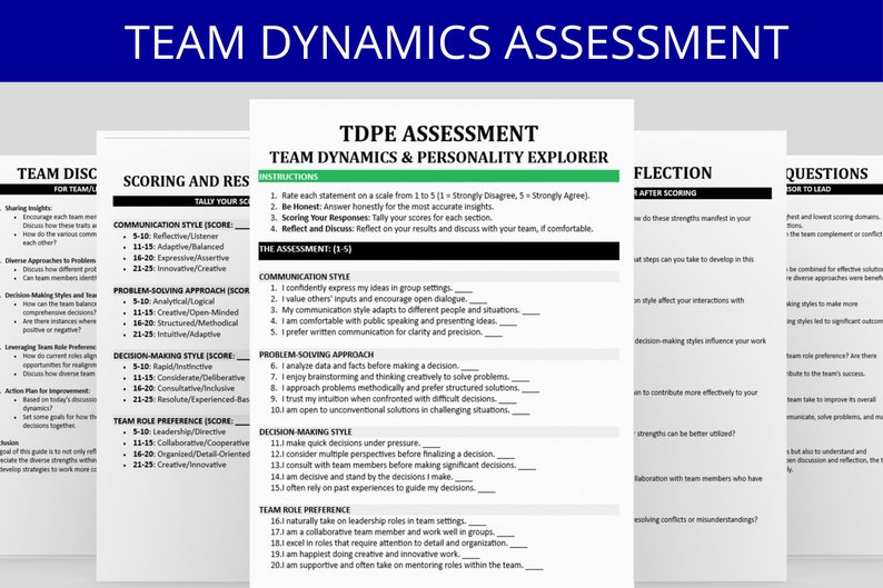 Team Dynamics & Personality Explorer: HR Team Building Tool (digital ...