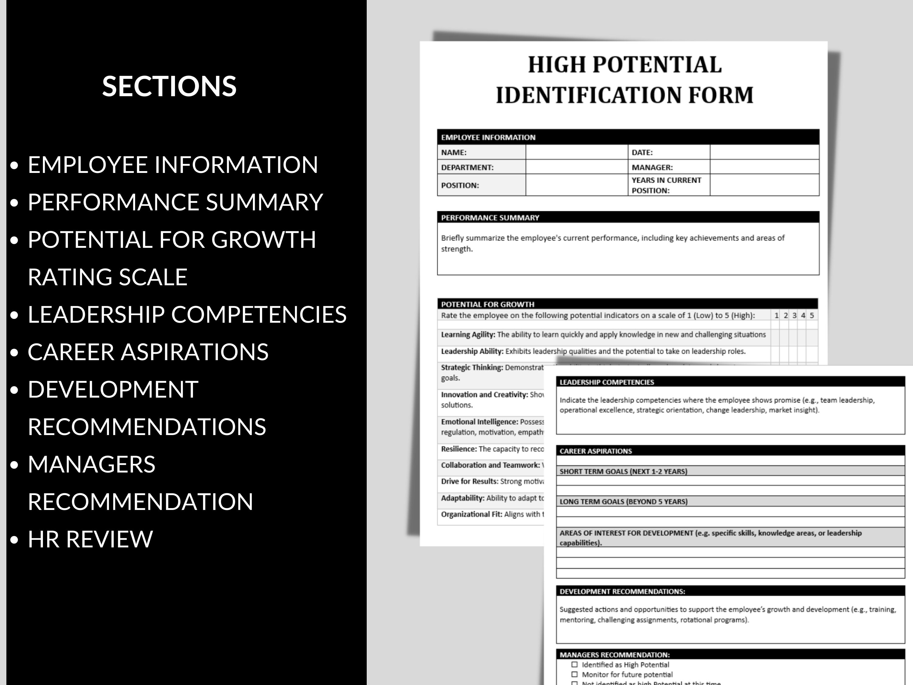 Hipo Identification Form | High-potential Employee | Top Talent ...