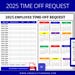 2025 Employee Time off Planner: HR Leave Calendar (digital Download) - Etsy