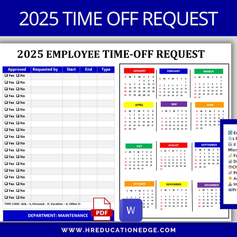 Time off Calendar and Tracking - Etsy