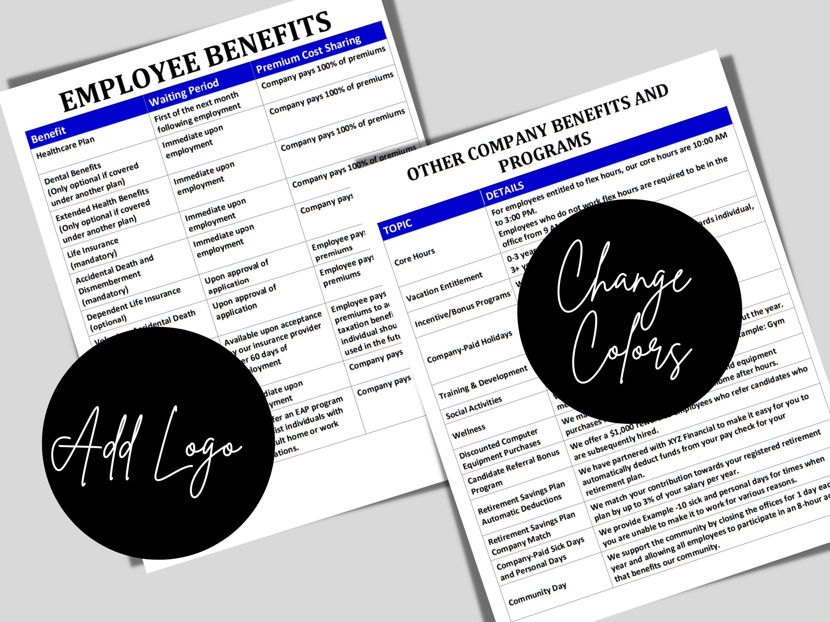 Employee Benefits Overview Template: HR Total Reward List (digital ...