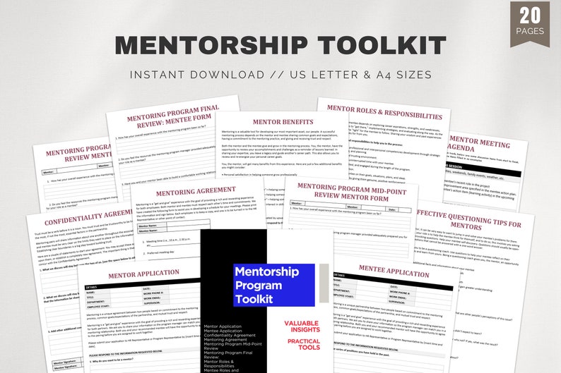 Mentorship Program Toolkit: Mentor & Mentee Resources (digital Download) - Etsy