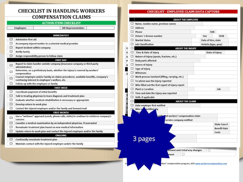 Comprehensive Workers' Comp Claims Checklist: Immediate to Ongoing ... Comprehensive Workers' Comp Claims Checklist: Immediate to Ongoing ...
