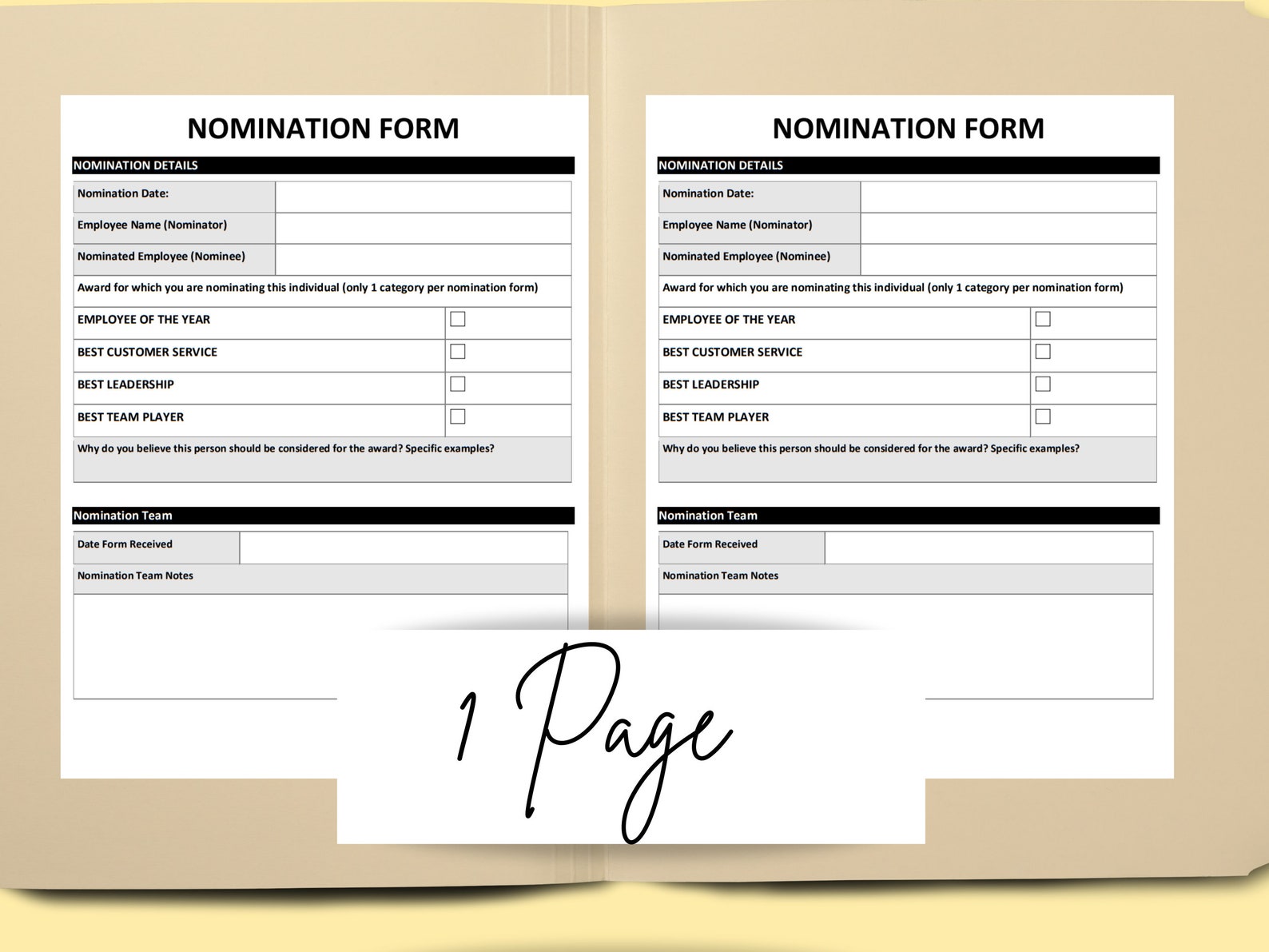 Employee Recognition Award Nomination Template - A Must-have HR ...