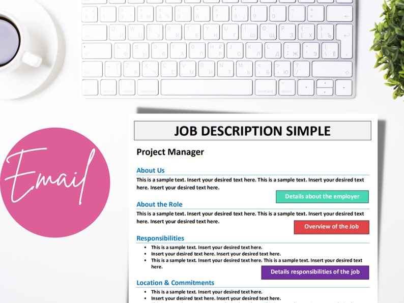 Editable Job Description Template: HR Form (word) - Etsy