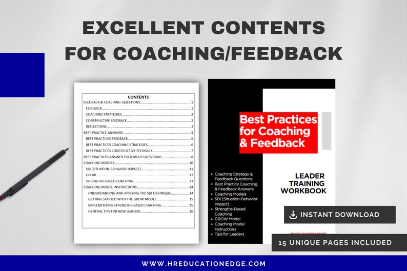 Leader Training Workbook: Coaching & Feedback Best Practices Manager ...