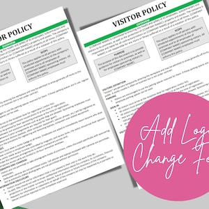 Visitor Policy | HR Templates | Human Resources Form | Employee ...