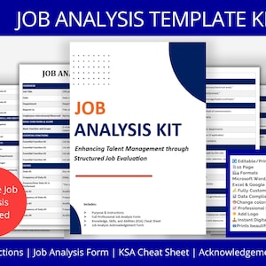 Job Analysis Template Kit – Editable HR Forms & KSA Cheat Sheet | Word ...