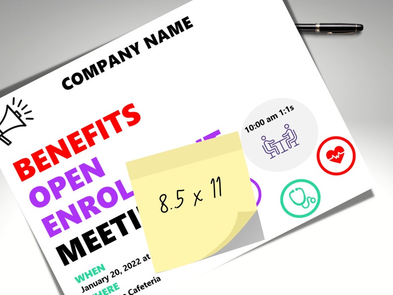 Open Enrollment Benefits Meeting Template: Editable HR Form (MS Word ...