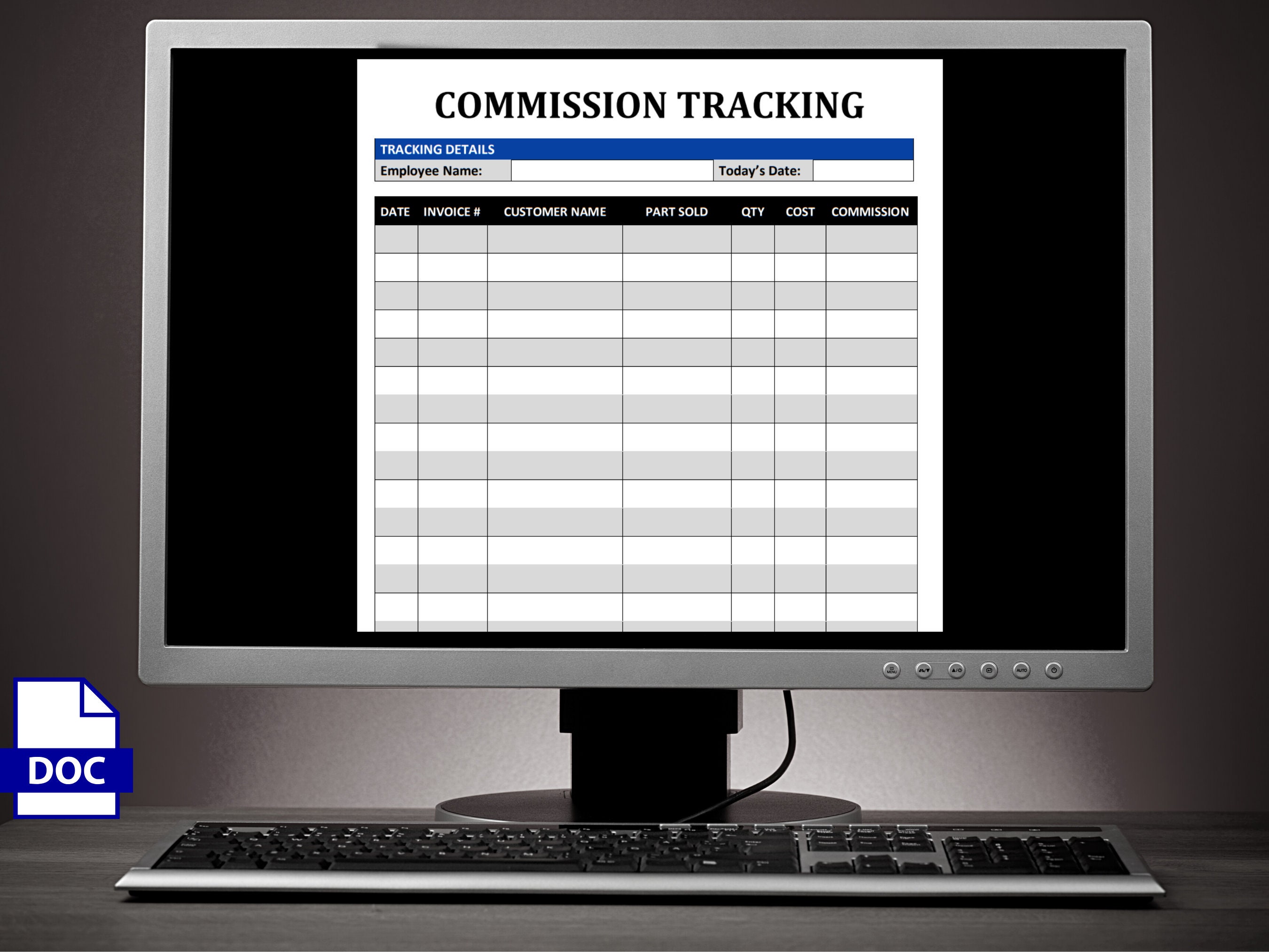 Employee Commission Tracker HR Payroll Word Template - Etsy