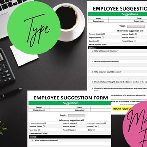 Employee Suggestion Form Editable Word Template Suggestion - Etsy UK