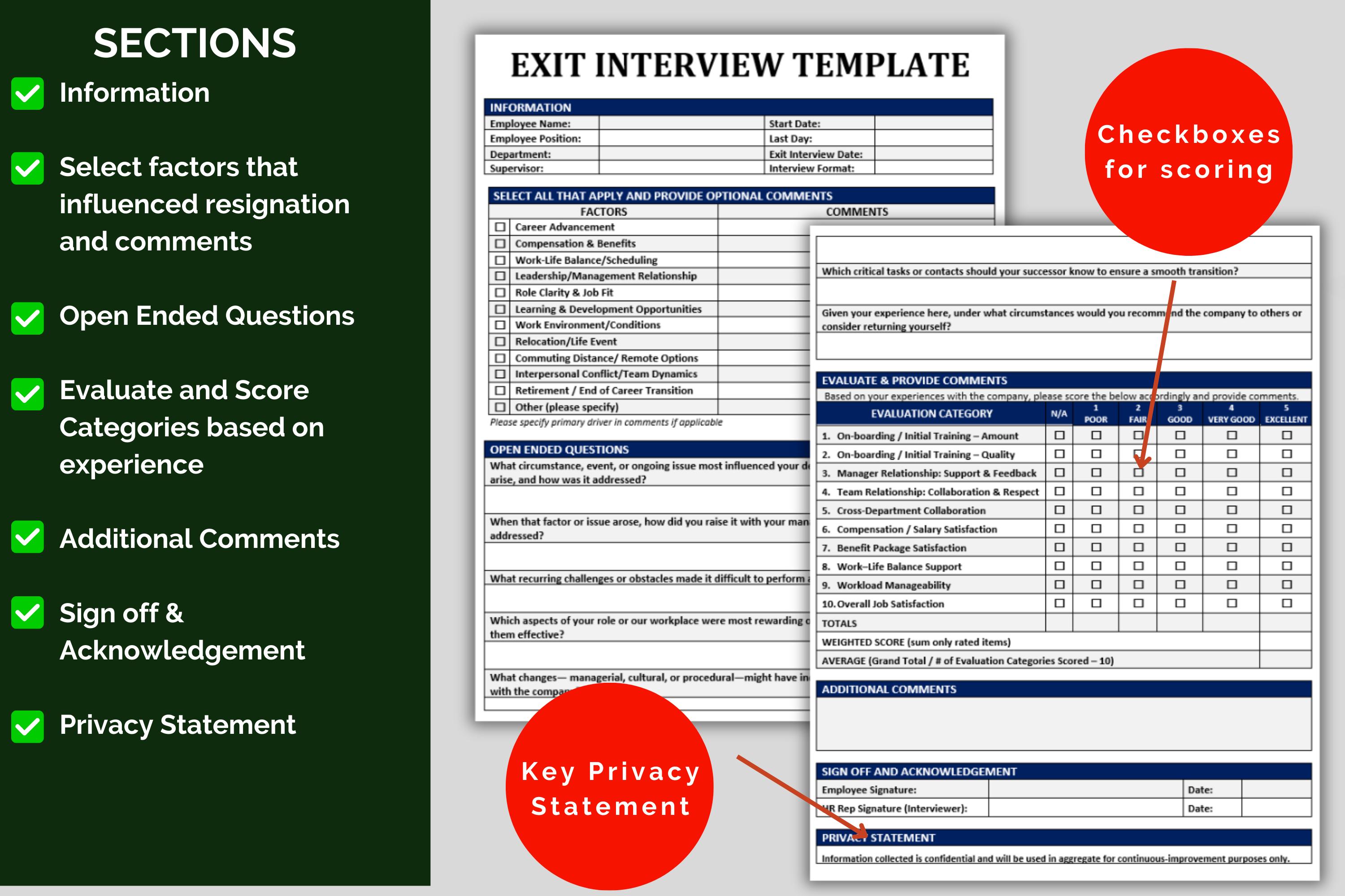 Exit Interview Questions Template: Employee Offboarding, Employee ...