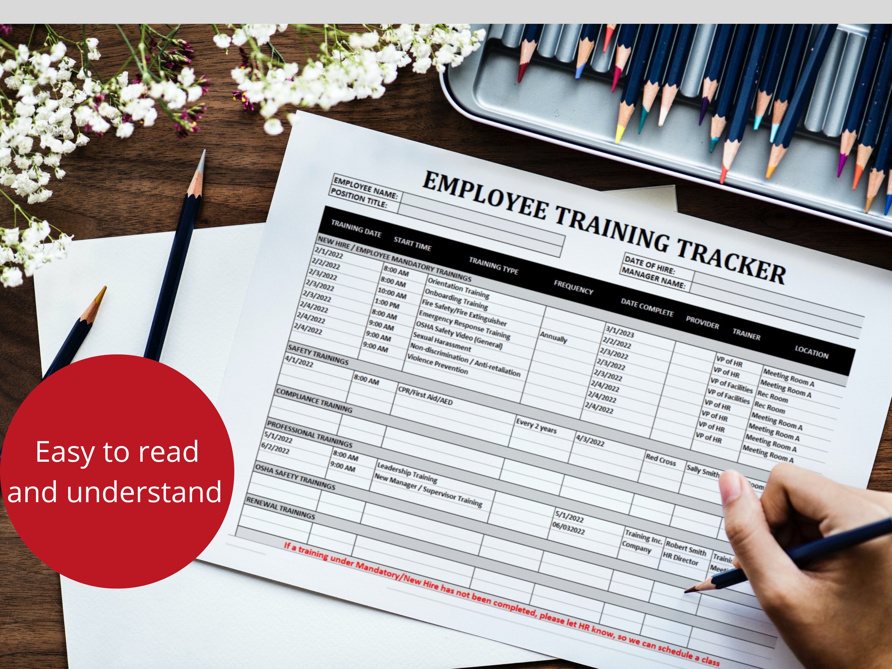 Employee Training Tracker: Excel Template for Efficient HR Training ...