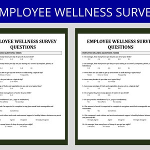 Employee Wellness Survey | Employee Benefits | Input & Feedback | Work ...
