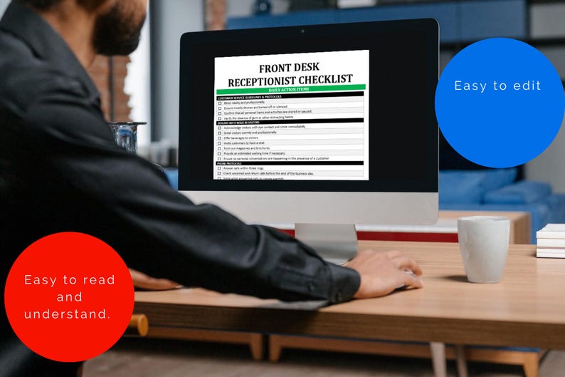 Receptionist Training Checklist: Front Desk Customer Service (word ...