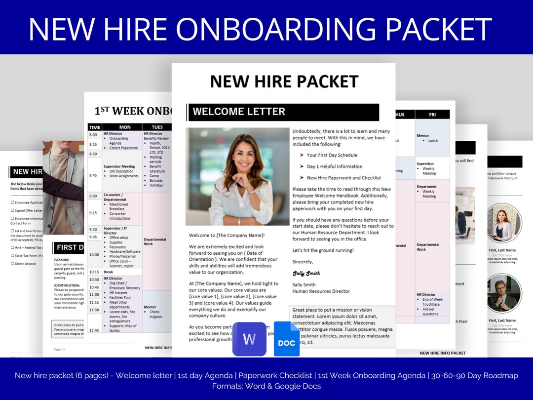 New Hire Onboarding Kit: Welcome Letter & 30-60-90 Day Plan (digital ...