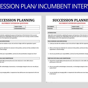 Succession Planning: Incumbent Interview Question Guide, Human Resource ...