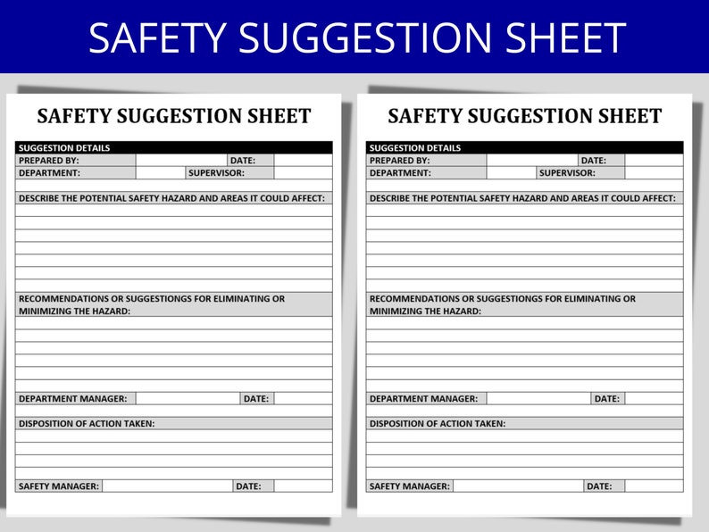 Engage Employees for Workplace Safety: Safety Suggestion Template | HR ...
