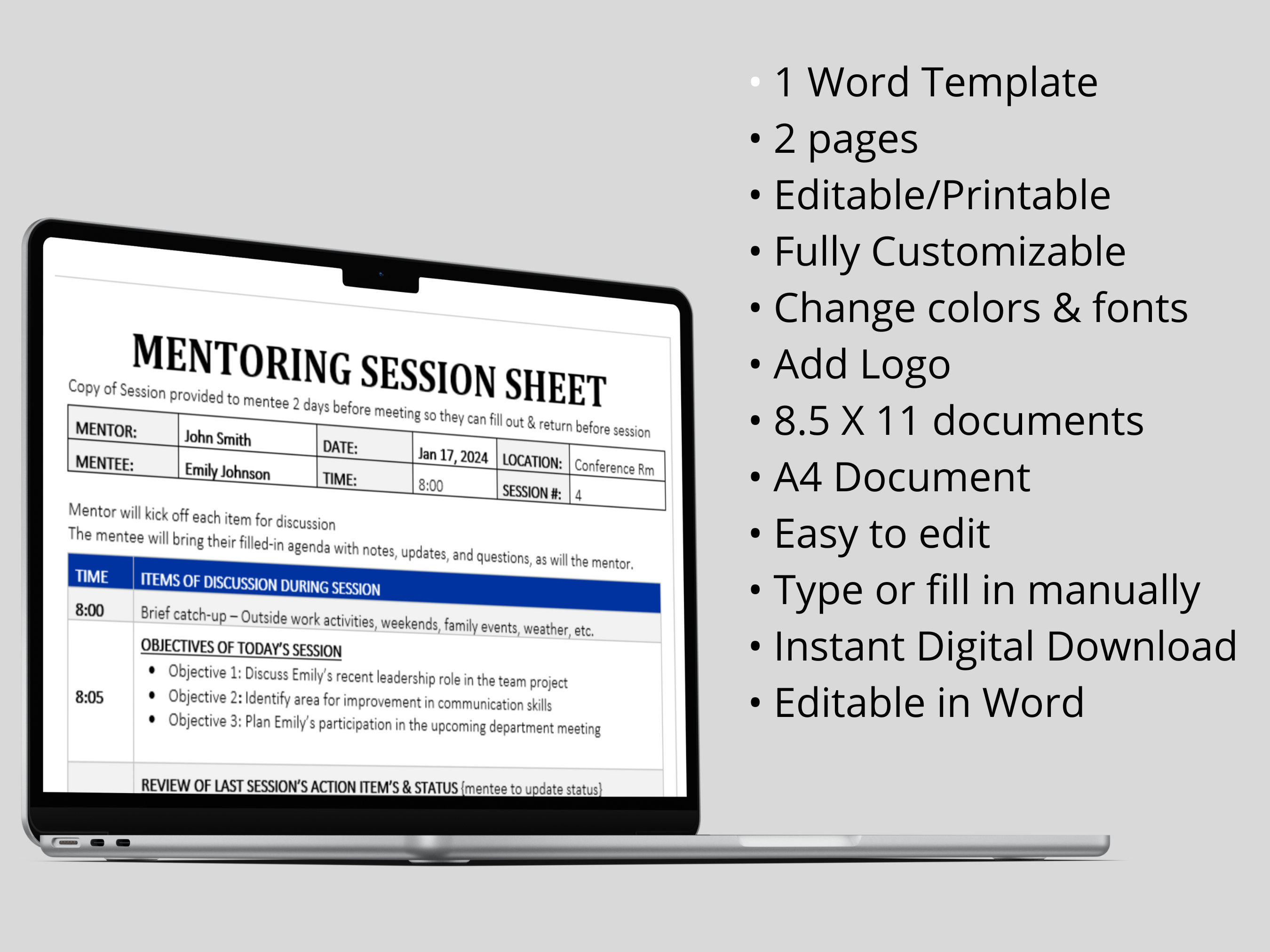 Mentoring Session Template: Career Mentorship Worksheet (digital ...