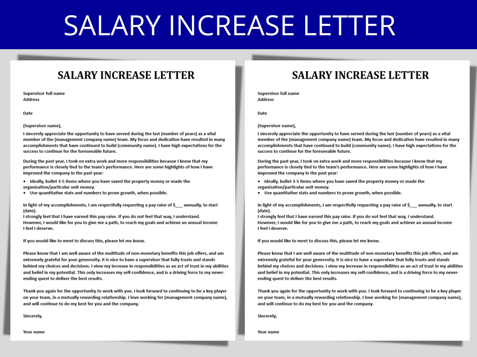 Salary Increase Letter Template: Editable Employee Raise Request ...
