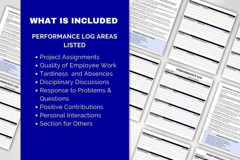 Manager Performance Log: Employee Review HR Template (digital Download ...