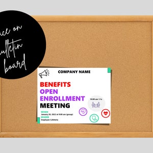 Open Enrollment Benefits Meeting Template: Editable HR Form (MS Word ...