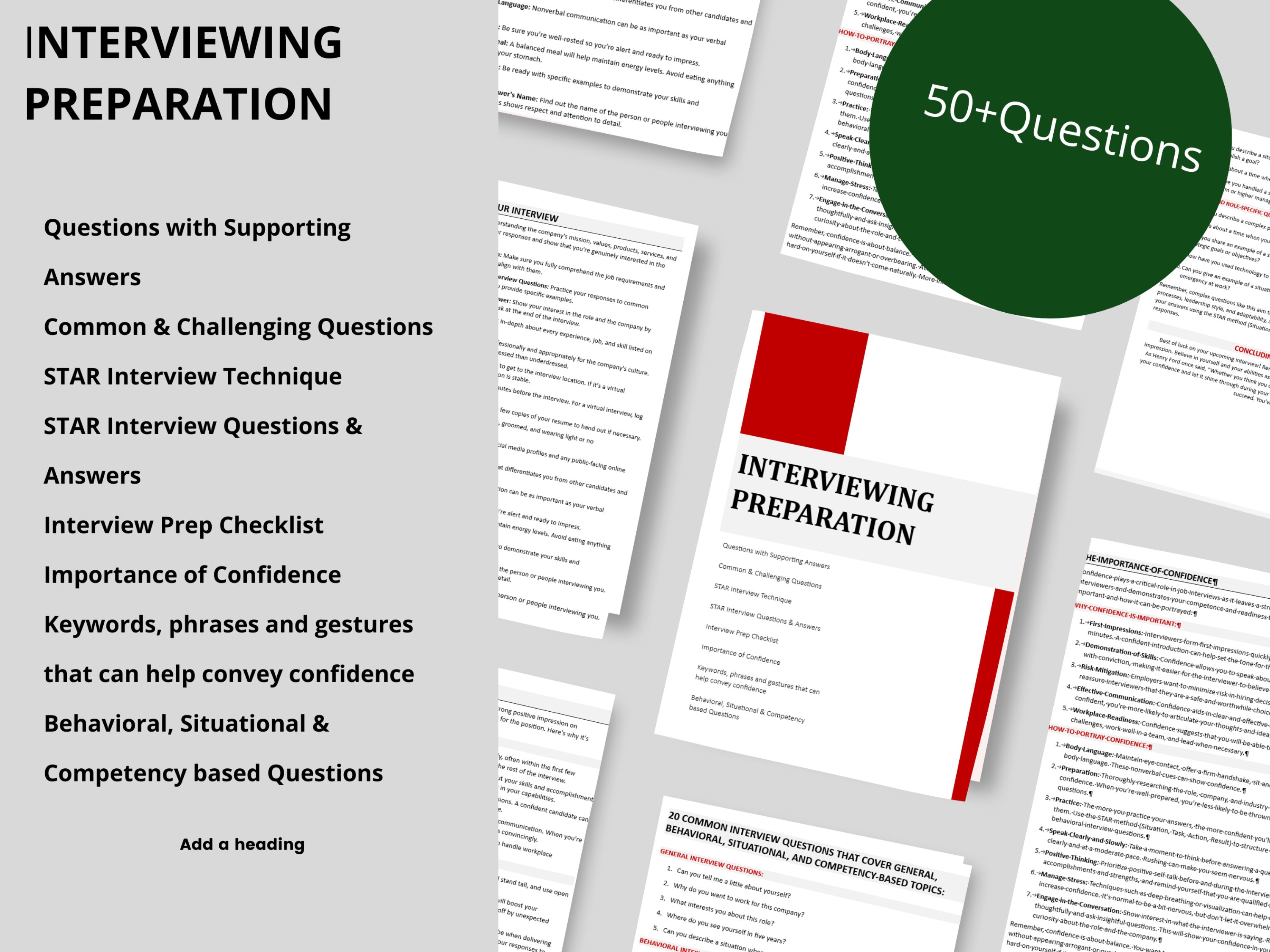 Interview Prep Worksheets: Behavioral Interview, STAR Method, Interview ...