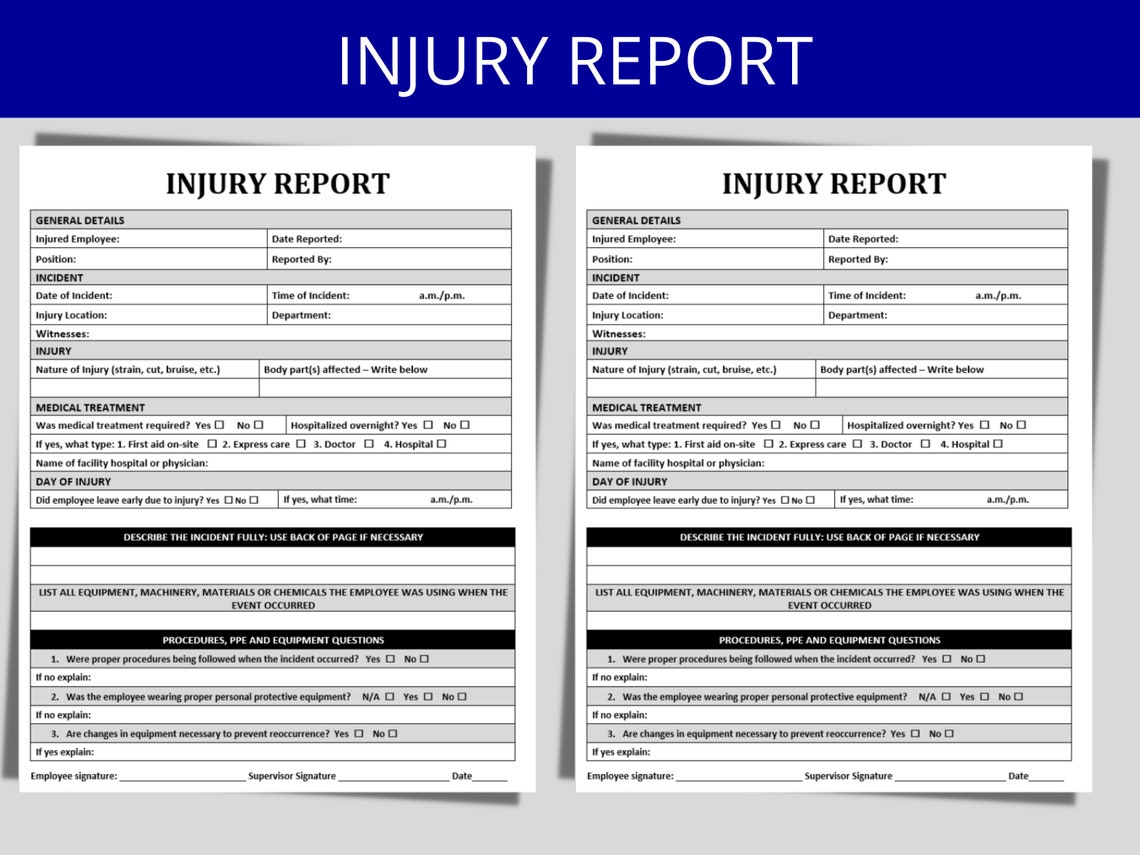 Injury Report Template: Streamline Workplace Incident Documentation ...