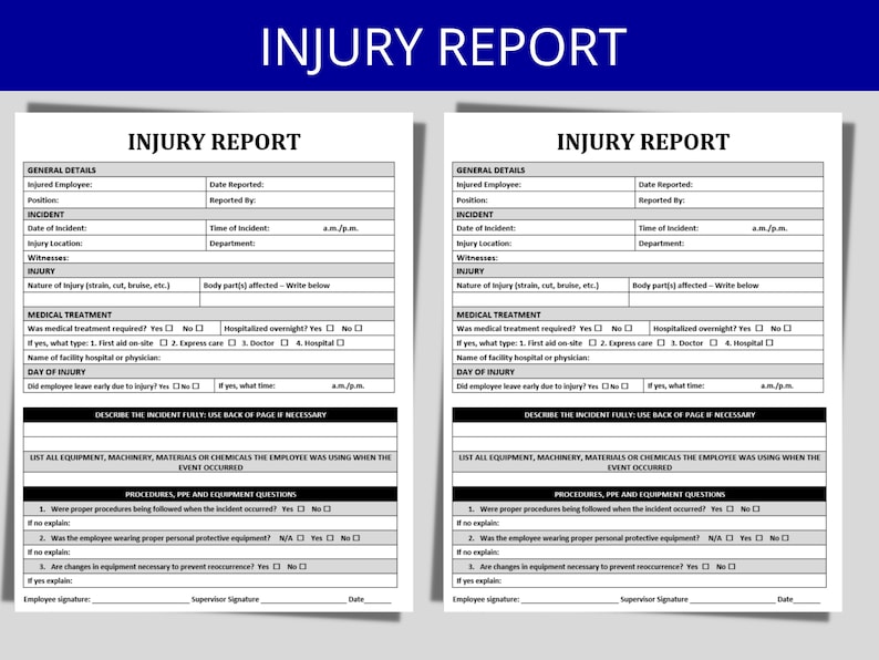 Injury Report Template: Streamline Workplace Incident Documentation ...