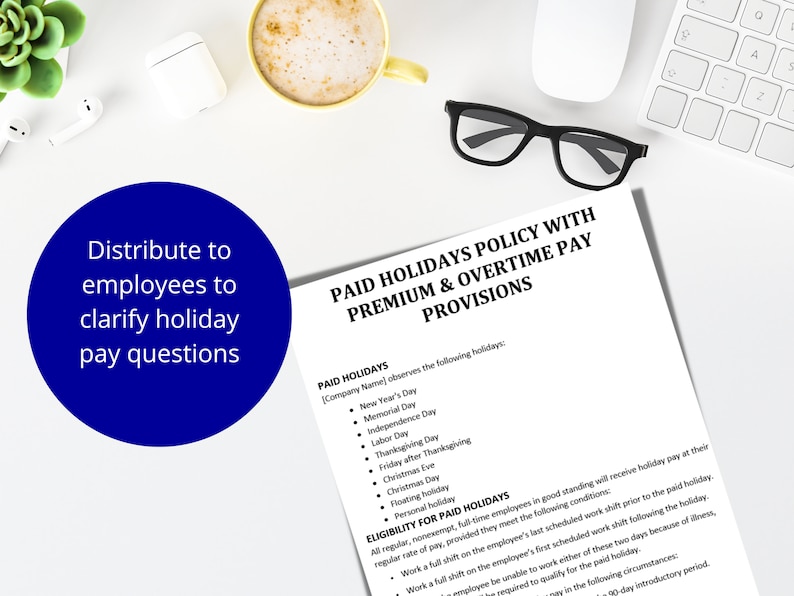 Holiday Pay Policy Template: Employee Leave & Overtime (digital ...