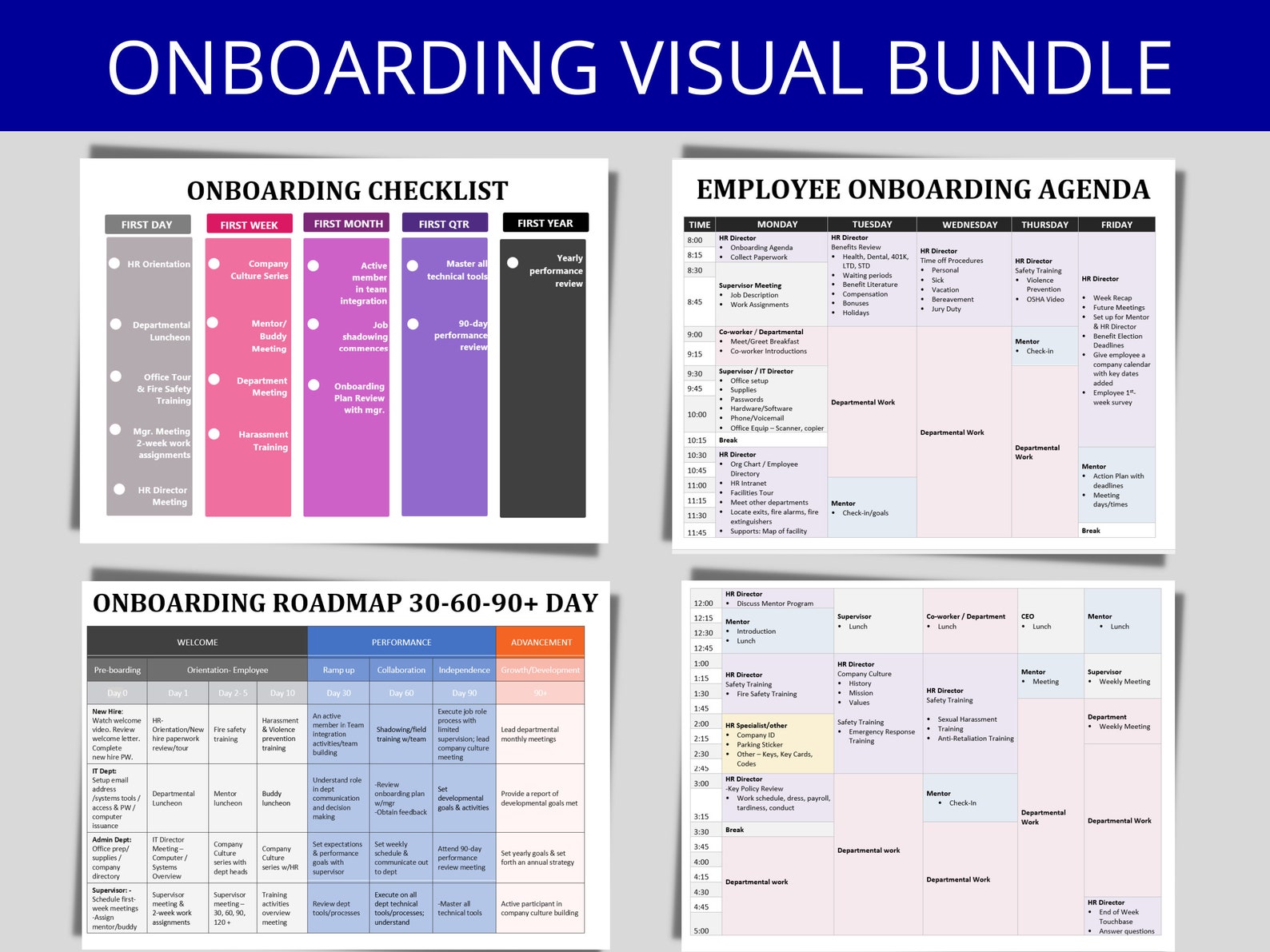 Employee Onboarding Templates: Editable HR Forms & 30-60-90 Day Plan - Etsy