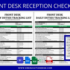 Receptionist Daily Checklist - Etsy