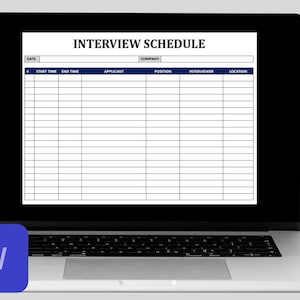 Interview Schedule Template: Editable HR Form (digital Download) - Etsy