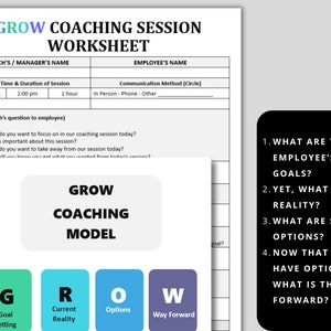 Employee Coaching Worksheet: GROW Model, HR Template (word, Excel ...