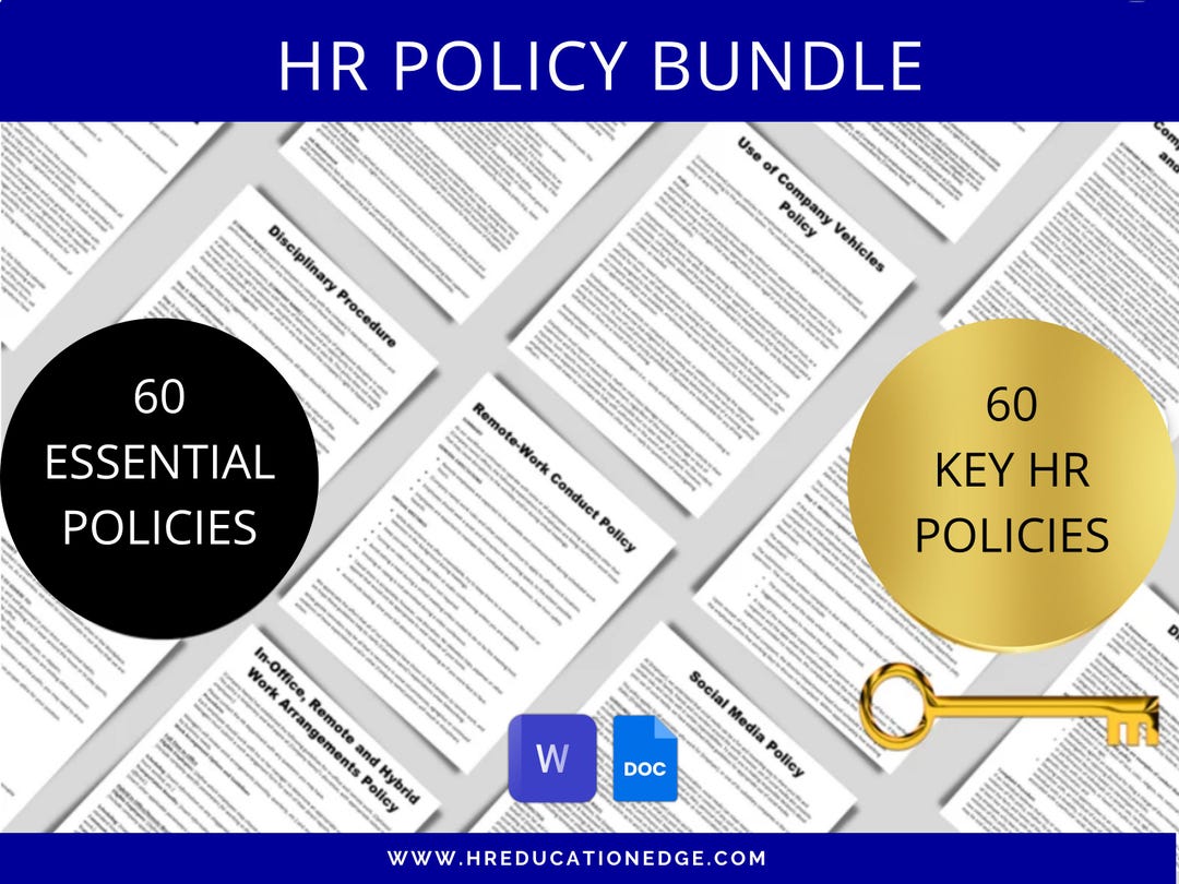 Employee Policy Template Bundle: 60 HR Documents, Handbook & Manual ...