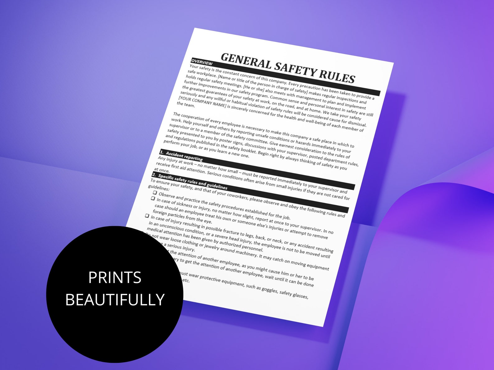 Essential Safety Templates HR Bundle Editable MS Word OSHA - Etsy