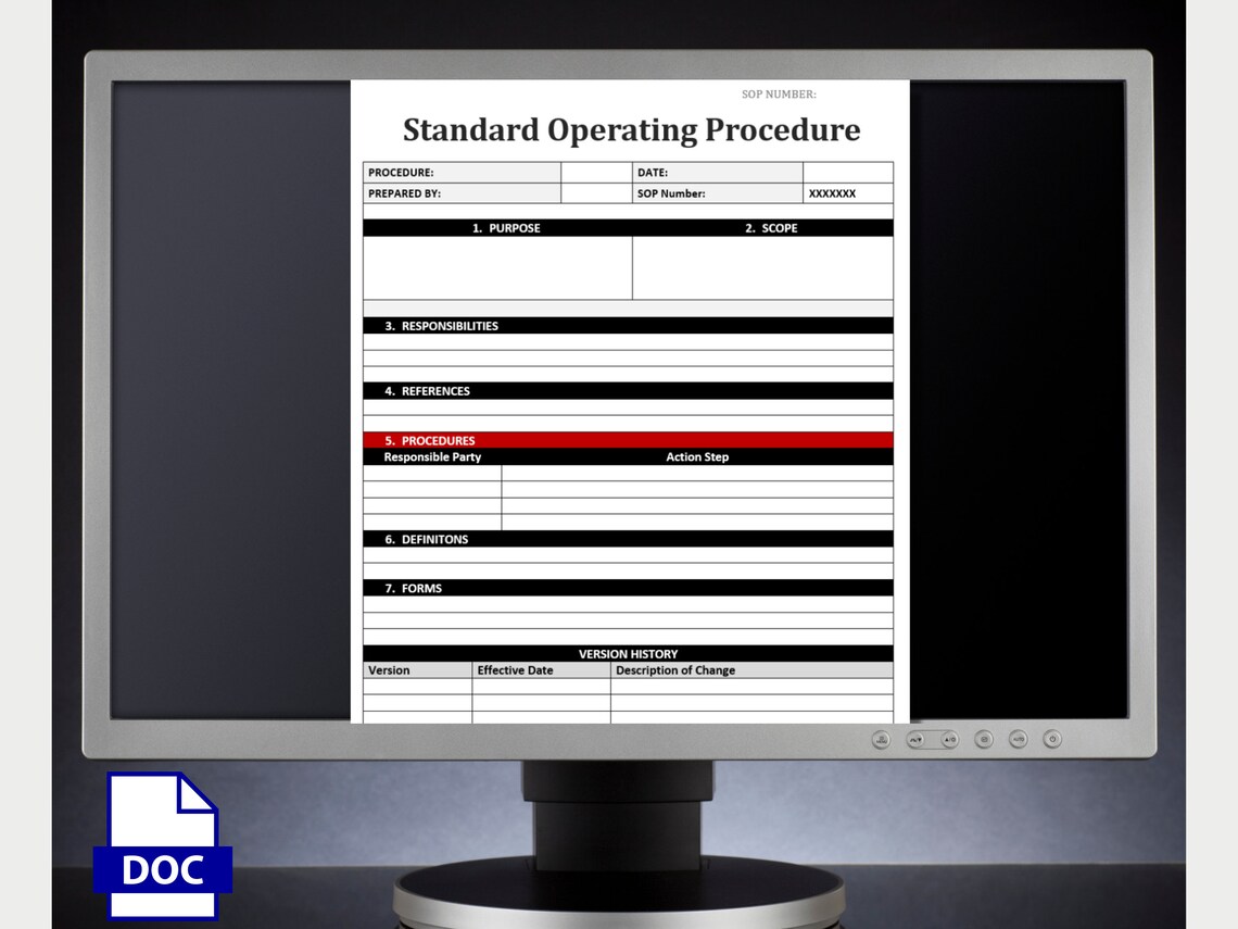 SOP Template Standard Operating Procedure Human Resources - Etsy