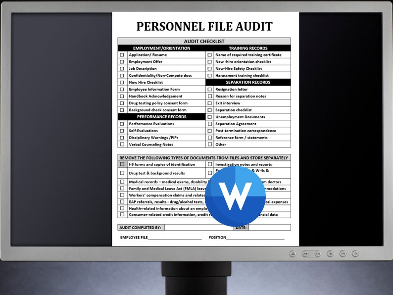 Personnel File Checklist Employee Folder Audit HR Template - Etsy Personnel File Checklist Employee Folder Audit HR Template - Etsy