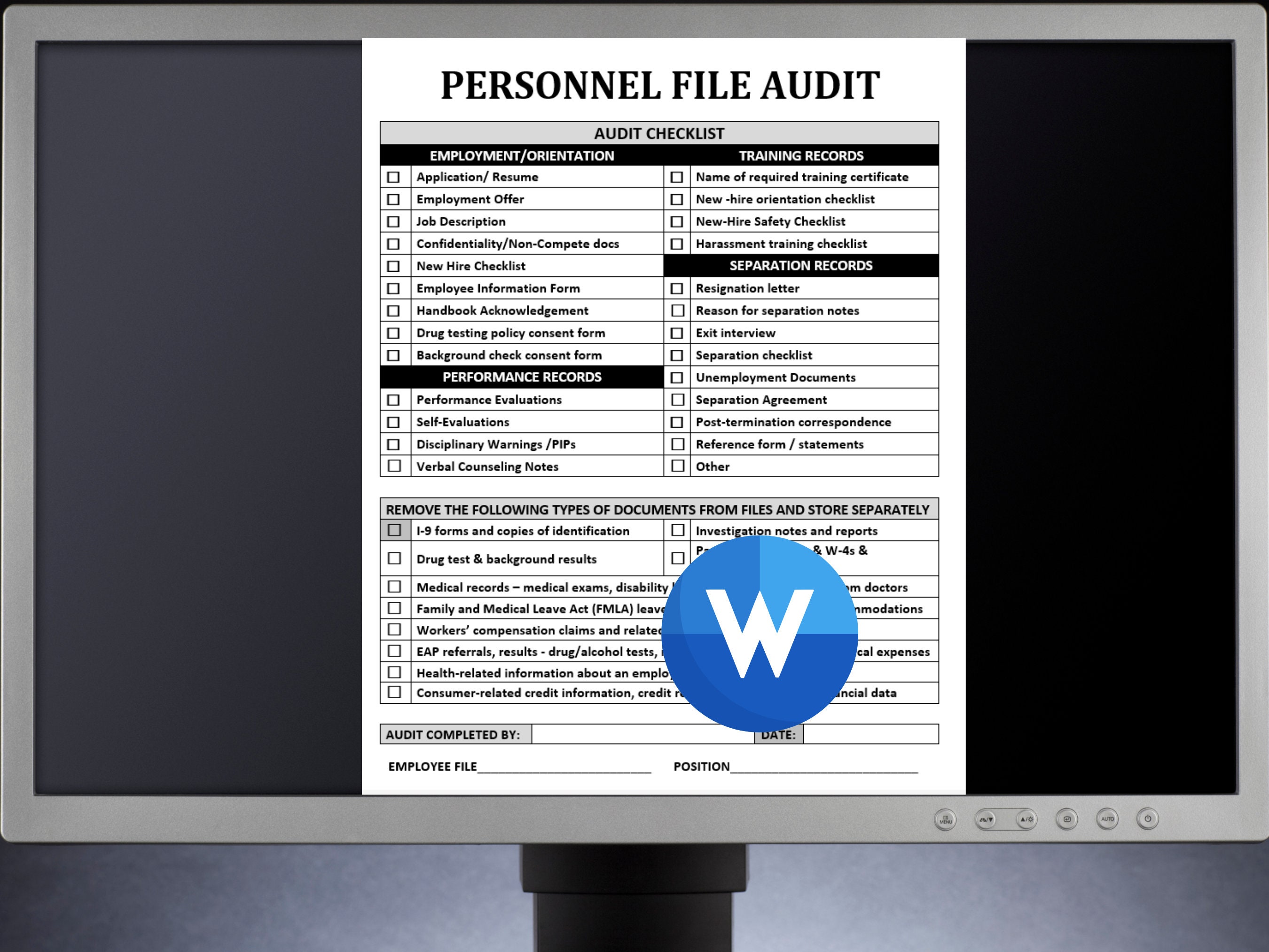 Personnel File Checklist Employee Folder Audit HR Template - Etsy Israel
