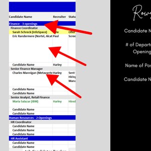 Job Candidate Tracker: Editable HR Recruiting Excel Template - Etsy