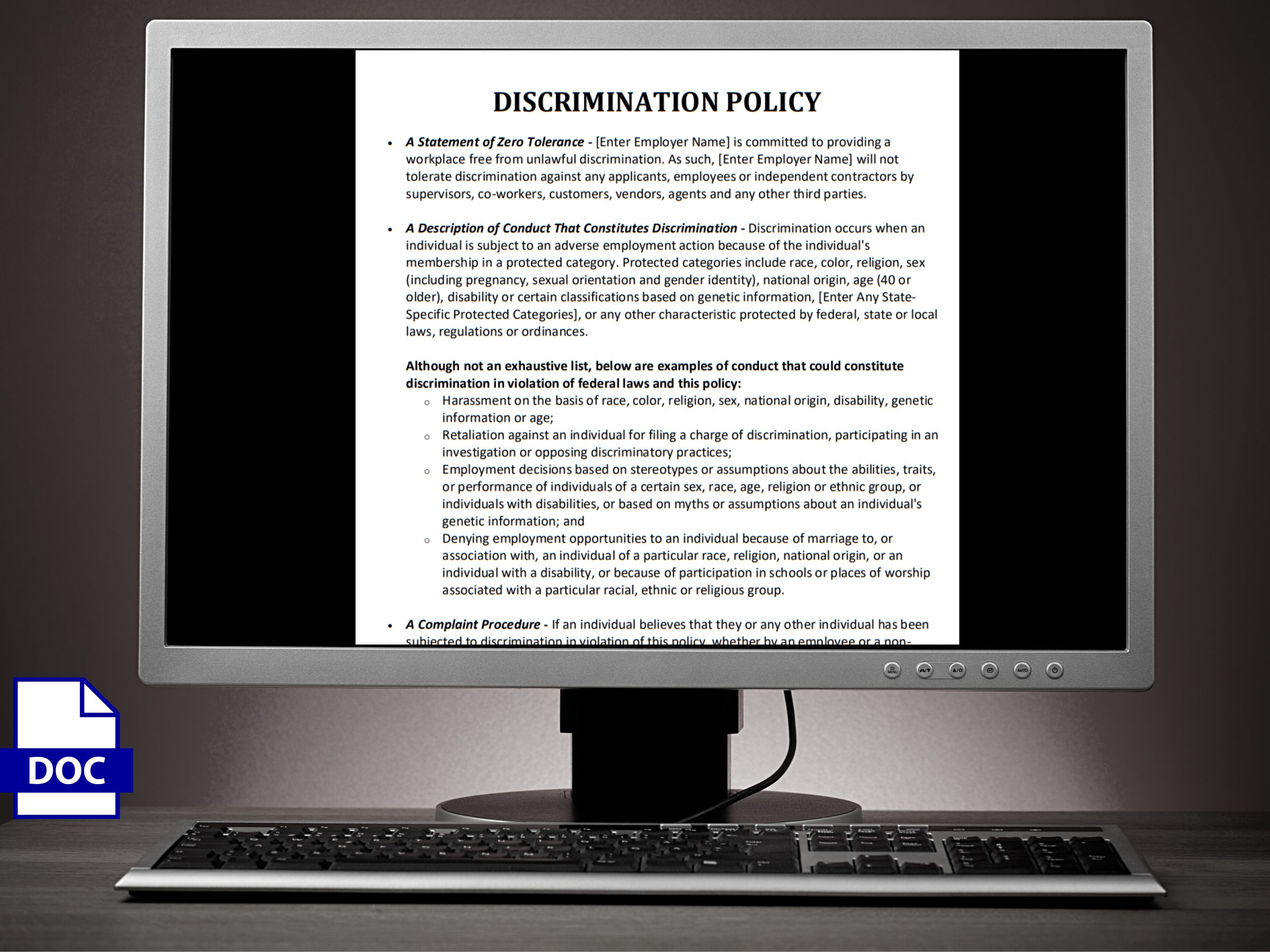 Discrimination Policy Template: Editable HR Forms (digital Download) - Etsy
