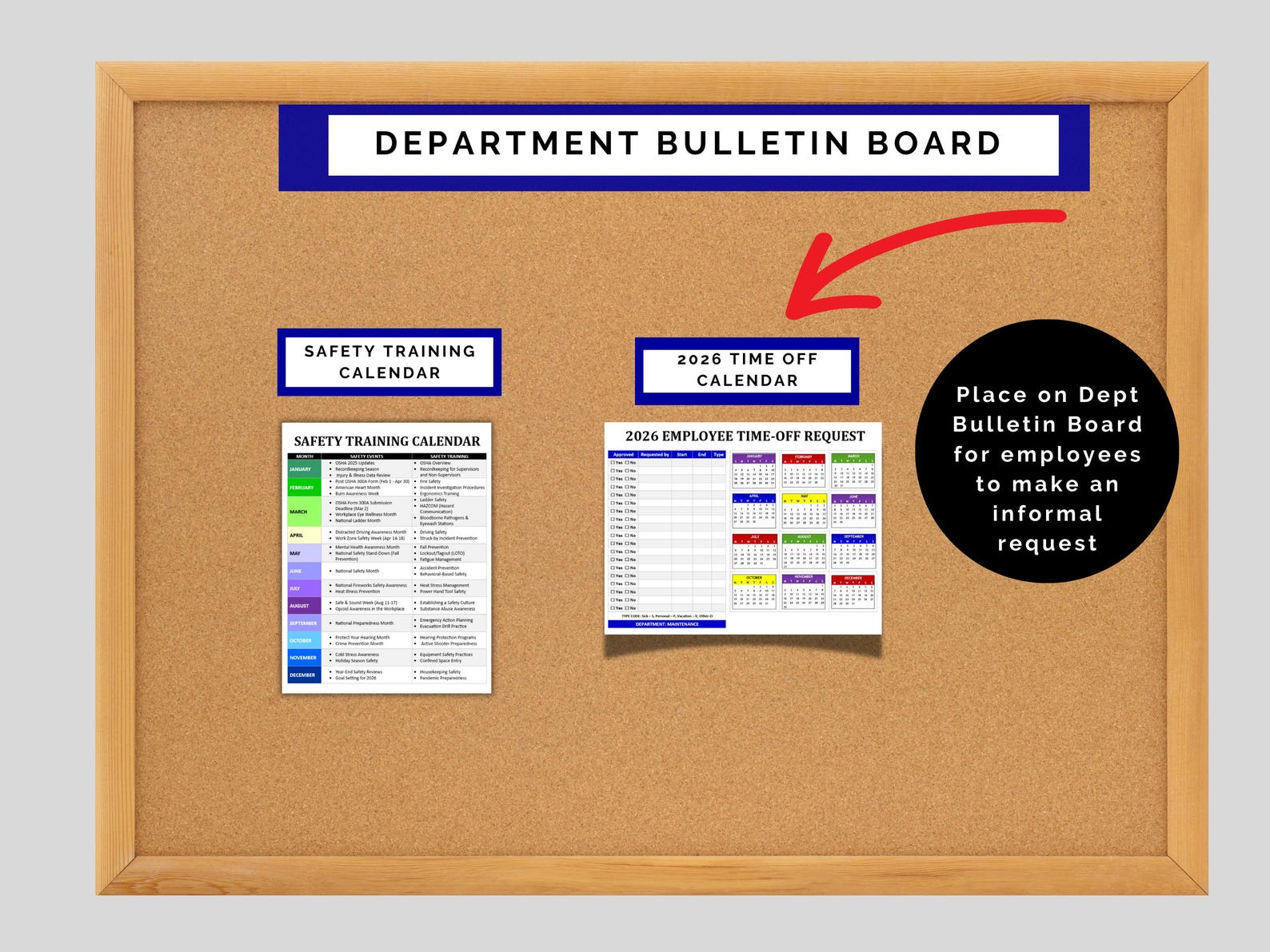 2026 Employee Time off Calendar: HR Leave Planner (digital Download ...