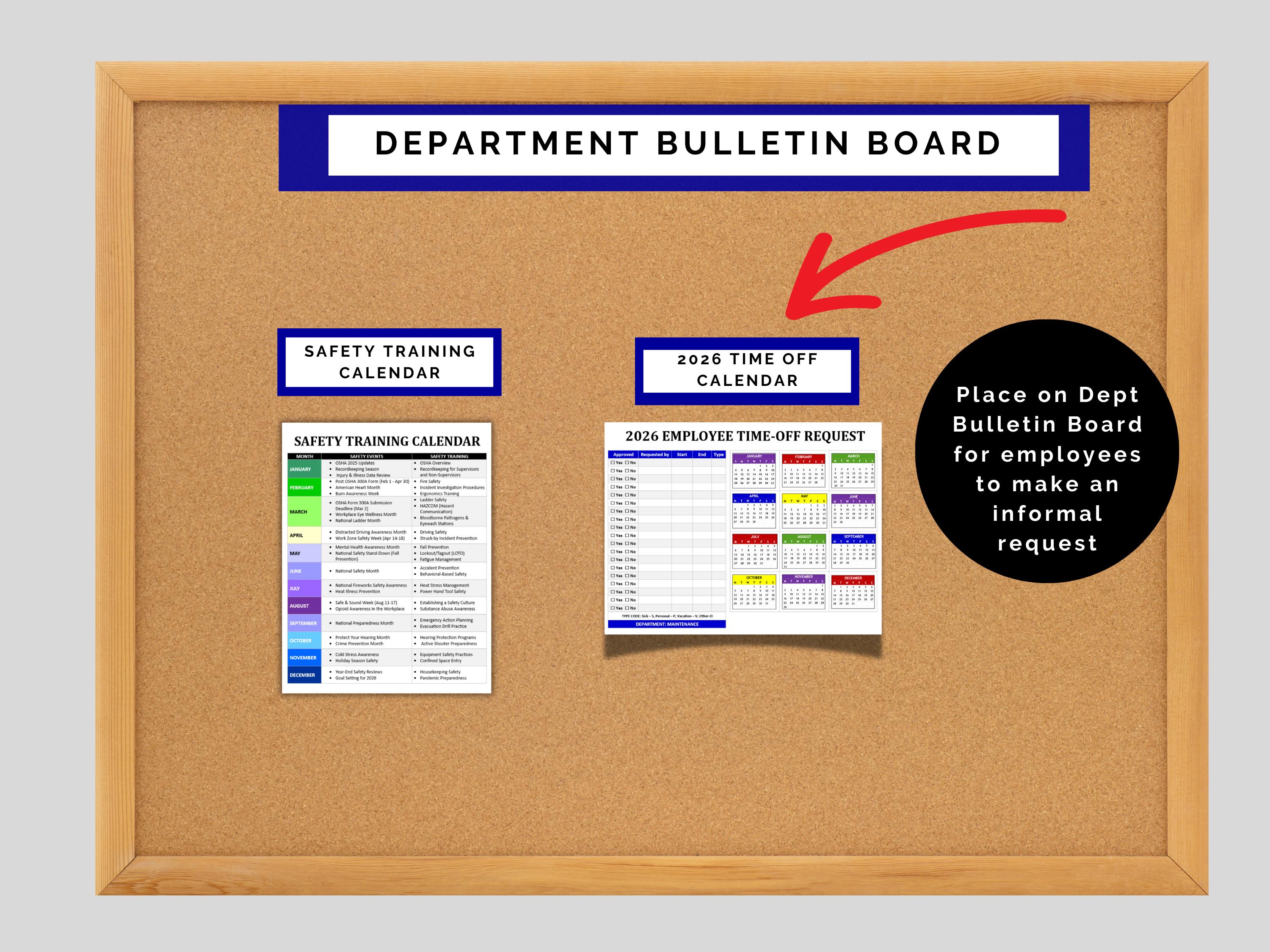2026 Employee Time off Calendar: HR Leave Planner (digital Download ...