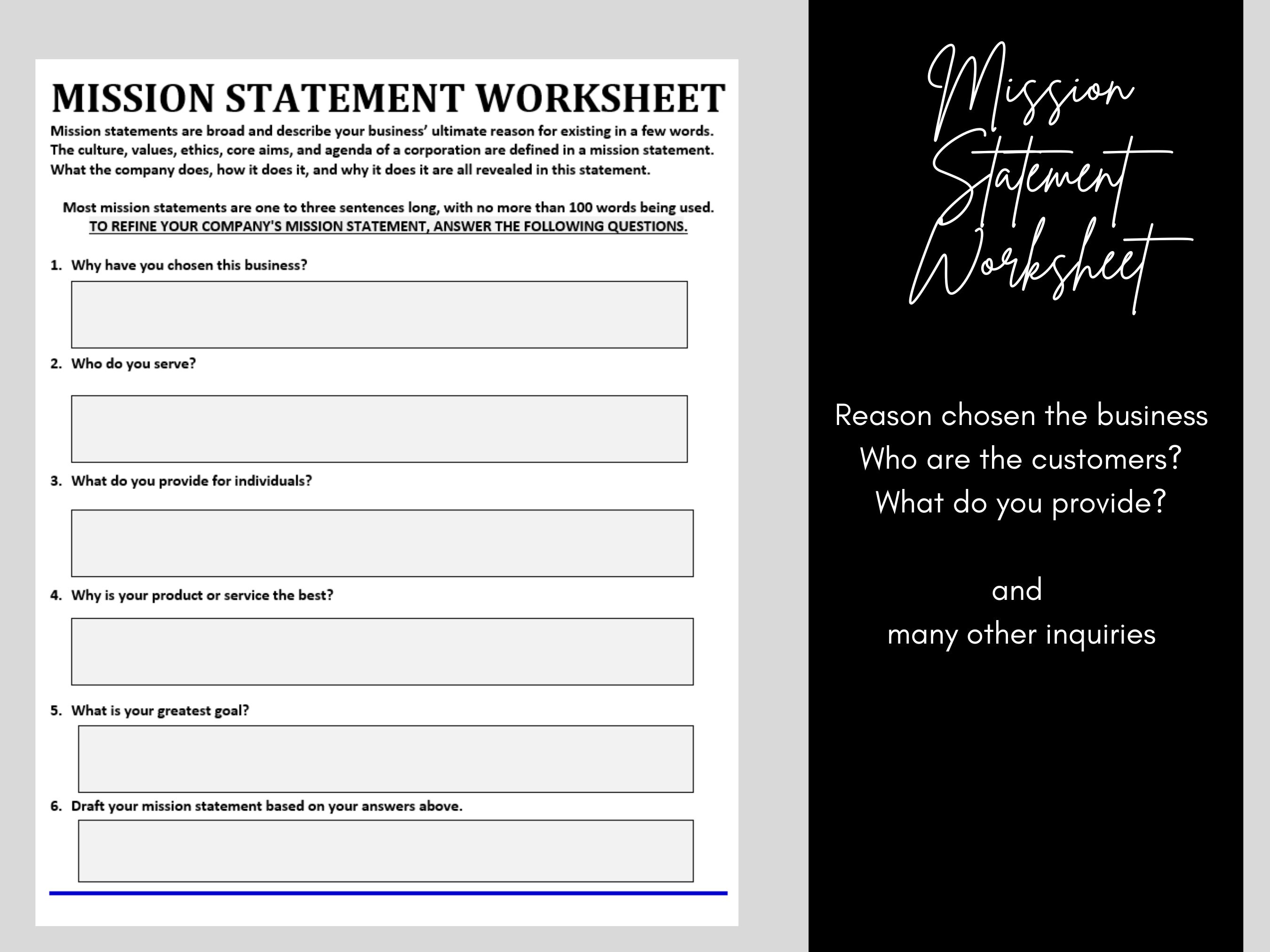 Mission Statement Template | HR Templates | Company History | Human ...