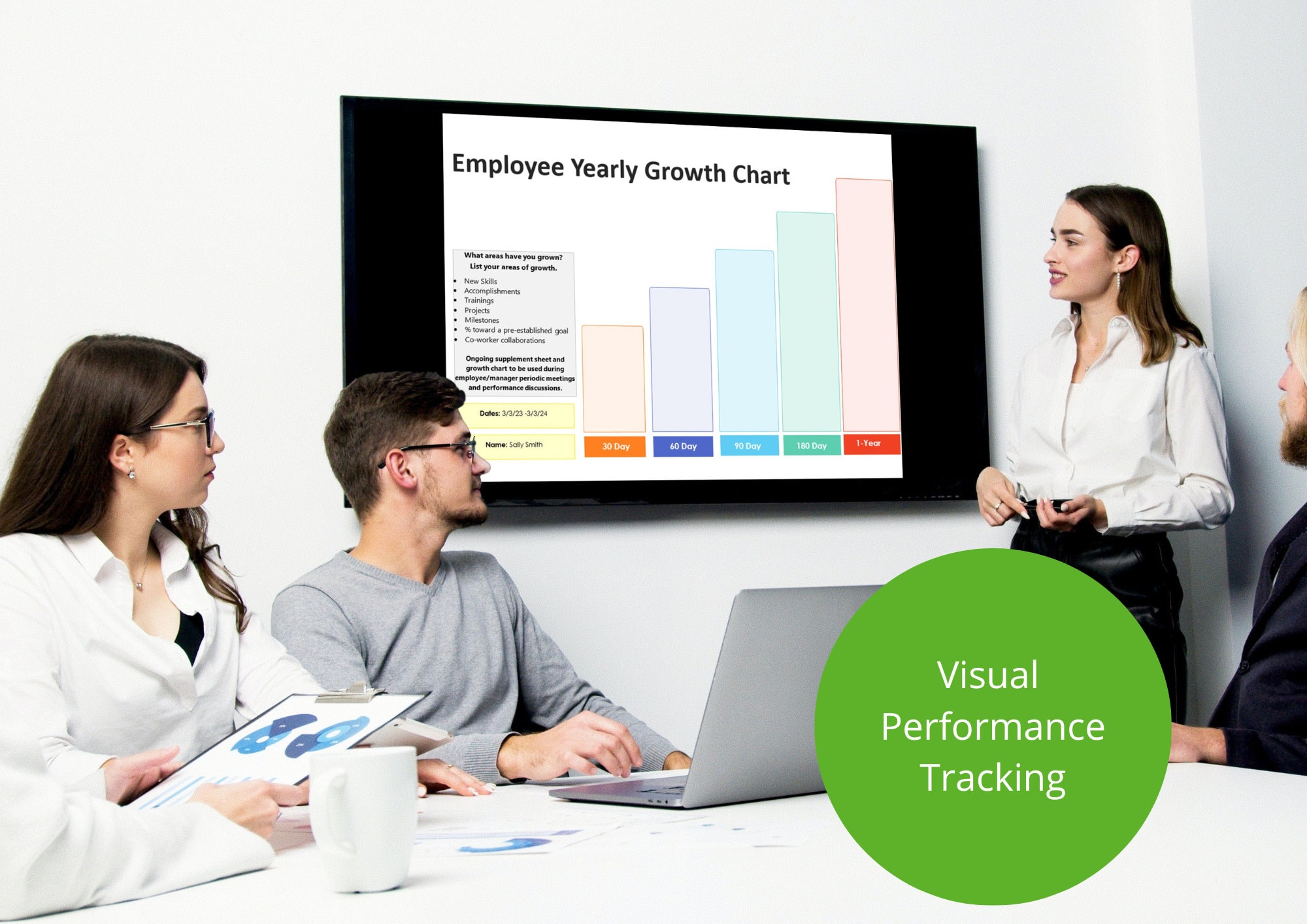 Employee Goal Tracker: Editable Performance Growth Chart (digital ...